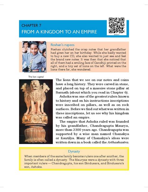 NCERT Book Class 6 Social Science Chapter 7 From Kingdom To An Empire