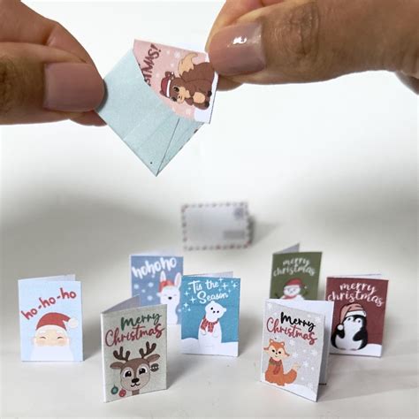 Dollhouse Printables Miniature Christmas Cards And Envelopes Digital