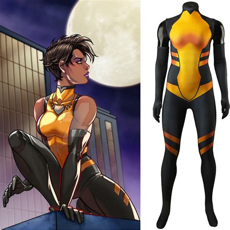 Vixen The Movie Mari Mccabe Black And Yellow Animated Pattern Bodysuit