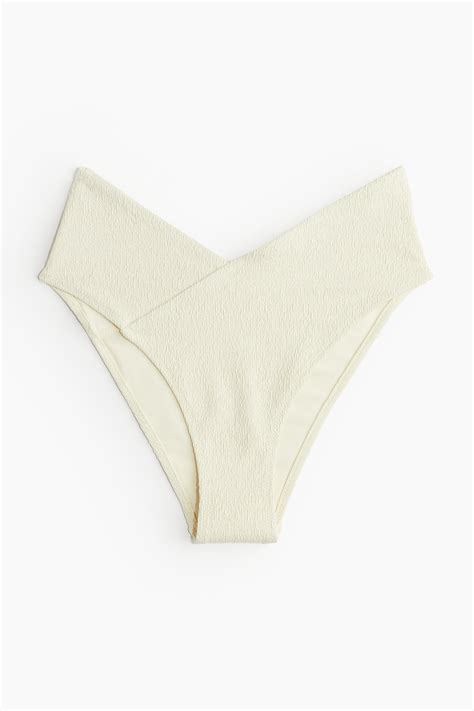 High Waist Cheeky Bikini Bottoms Pale Yellow Ladies Handm Gb