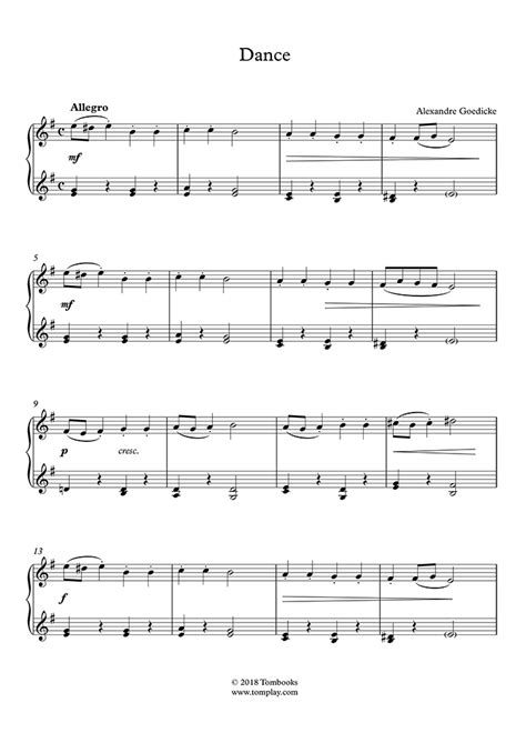 Dance Goedicke Partitura Piano