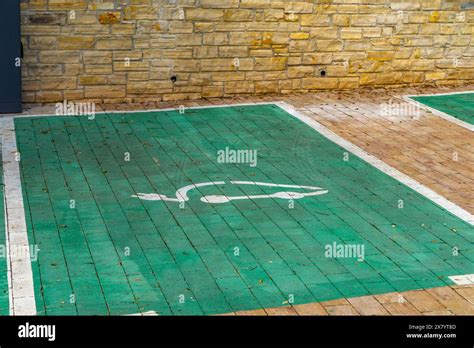 Designated Parking Spaces With A Charging Station For Electric Vehicles
