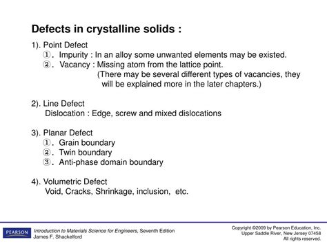 Ppt Chapter 4 Crystal Defects And Noncrystalline Structure Imperfection Powerpoint