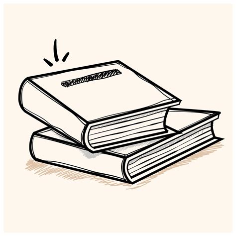 Hand Drawn Books Doodle Set Black Color Sketch Line Art Style Vector
