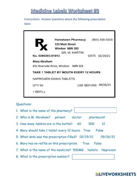 Medicine Label Template