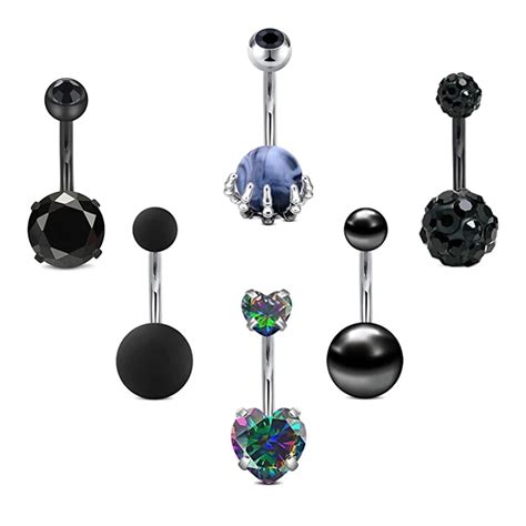 5Pcs Zircon Belly Button Anel Pedra Piercing Umbigo Cir Rgico A O
