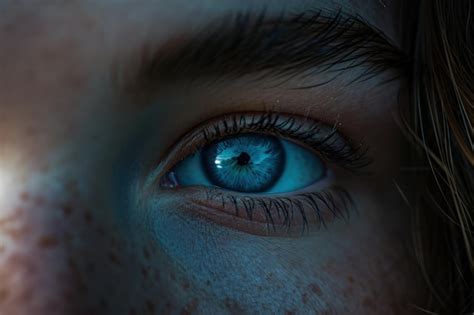 Premium Photo Closeup Of Persons Blue Eye