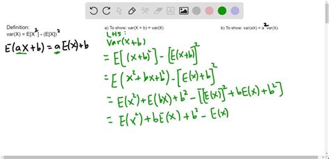 Solved Let X Be A Random Variable And A Be A Constant Using The