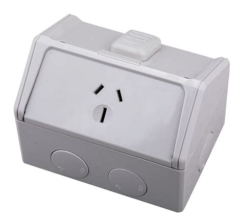 10A Single Weatherproof GPO Grey LightTime