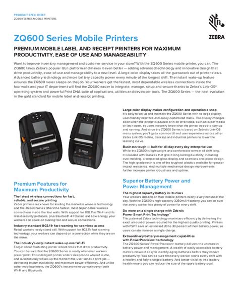 Zebra ZQ User Manual