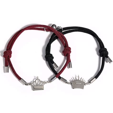 Magnetic King And Queen Rope Bracelets Magnetic Couples Bracelets