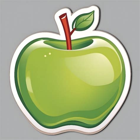 Apple Sticker With Leaf