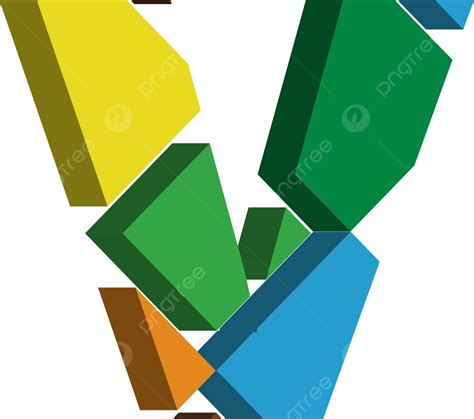 3d Font Letter V Template Lettering Isolated Vector Template
