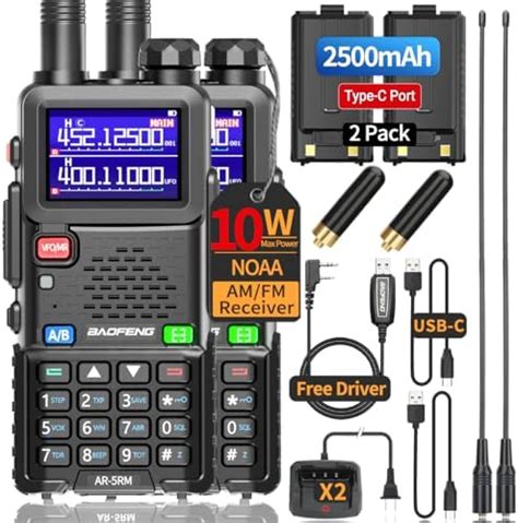 Baofeng Uv 5rm 10w Handheld Ham Radio Long Range Portable Gmrs Radios With 2500mah