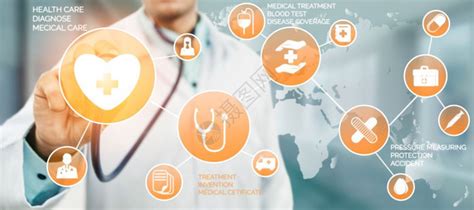 保健概念医院生带有数字疗图标形横幅显示药品疗护理人员急诊服务网络病人健康医生数据等符号高清图片下载 正版图片302448520 摄图网