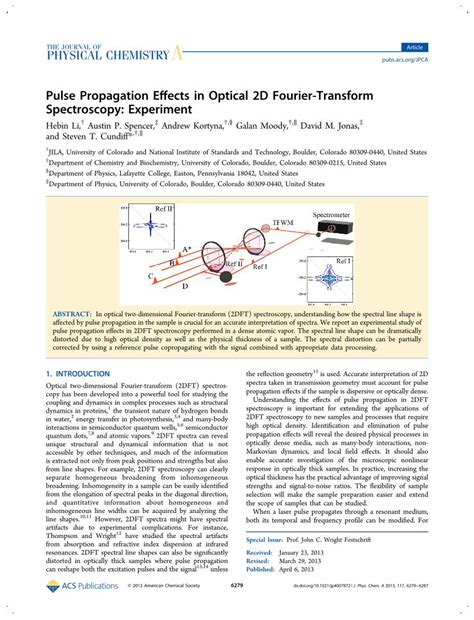 Pdf Pulse Propagation Effects In Optical 2d Fourier Transform