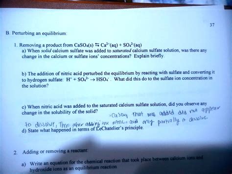 Solved 37 B Perturbing An Equilibrium Removing Product From Casoas
