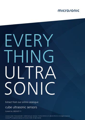 Mic Ultrasonic Sensors Microsonic Pdf Catalogs Technical