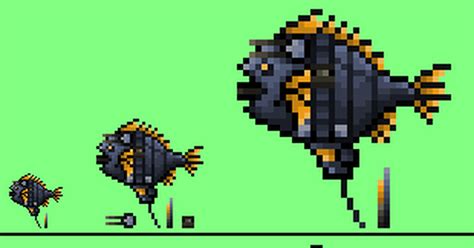 ドット絵ニューフロンティア 汚染された海で取れたピチピチの風船魚だよ あるはざーどのイラスト Pixiv