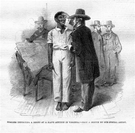 Slave Auction Dealers Inspecting A Negro At A Slave Auction In Richmond