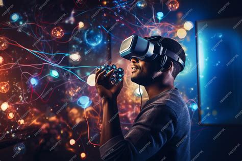 Premium Photo Man Background Virtual Human Glasses Digital Blue Cyber
