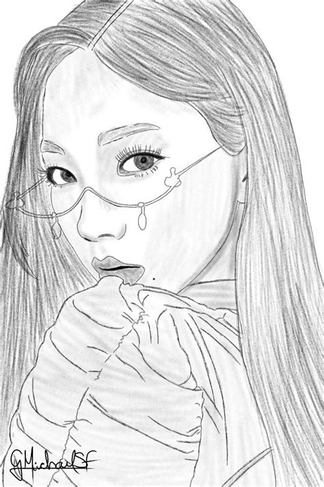 Aespa Karina Female Sketch Drawings Karina
