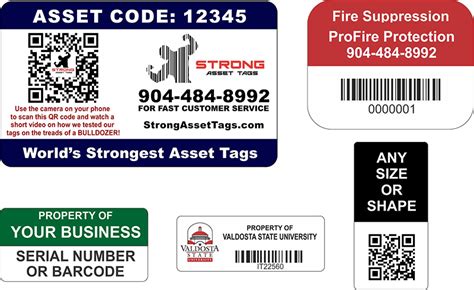 Fixed Asset Labels Custom Asset Labels Strong Asset Tags