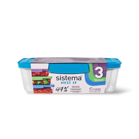 Sistema Nest It Food Storage Containers With Lids 3 Pack 3 Pk Kroger