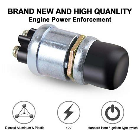 2x 12v 50a Waterproof Switch Push Horn Engine Start Starter Button For