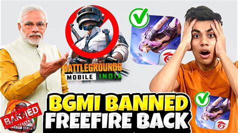 Bgmi Banned In India🤯💔finally Free Fire Is Back😍 Youtube