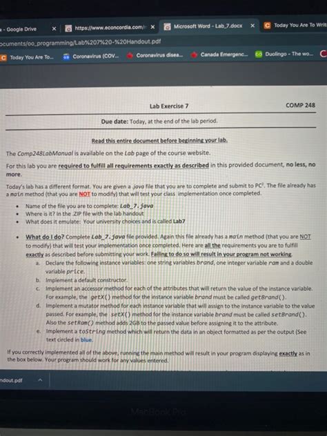 Solved A Declare The Following Instance Variables One