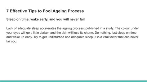 Ppt Top 7 Tips To Delay Ageing Signs Powerpoint Presentation Free