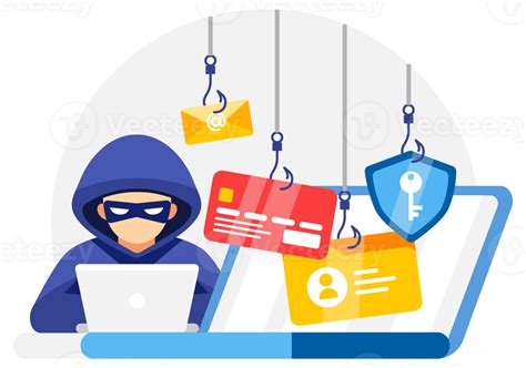 Cybersecurity Concept Illustration Showing A Hacker With Phishing Hooks Targeting Email Credit