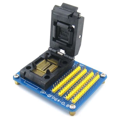 qfp64 pqfp64 tqfp64 0 8mm pitch ic test socket adapter gp qfp64 0 5 free shipping thanksbuyer