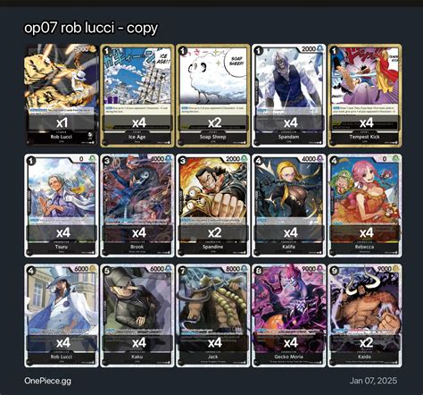 Op07 Rob Lucci Copy One Piece Card Game Deck One Piece Card Game