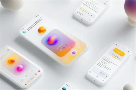 Mobile App Ui Design With Gradient Spheres Premium Ai Generated Image