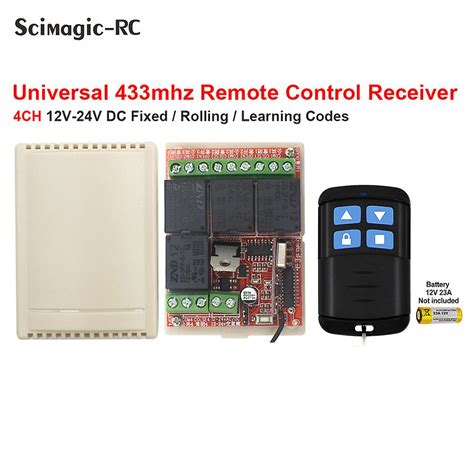 Universal Garage Door Receiver 433mhz Transmitter 12v 24v Dc Motor