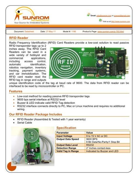 Data Sheet Sunrom Technologies