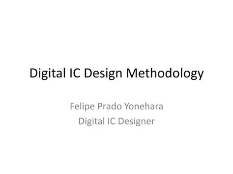 Pdf Digital Ic Design Methodology Lscad Dokumentips