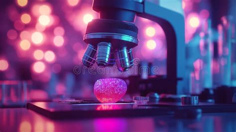 High Resolution Close Up Of A Microscope In A Laboratory Generative Ai Illustration Stock