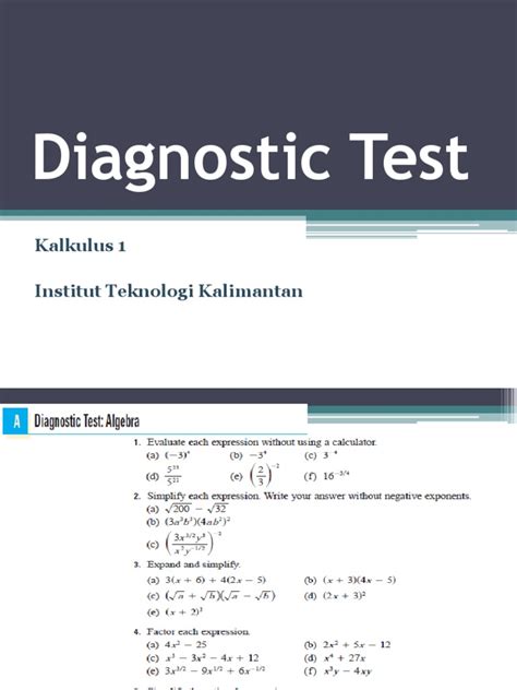 Diagnostic Test Kalkulus 1 Institut Teknologi Kalimantan Pdf