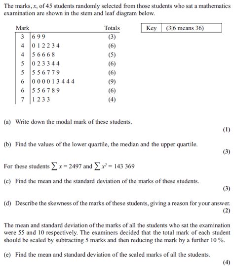Edexcel S1 January 2012 Examsolutions