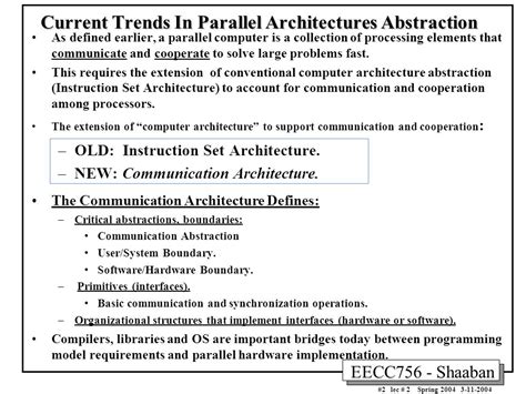 Eecc Shaaban Lec Spring Parallel Architectures History