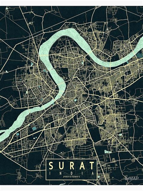 Surat City Map Of Gujarat India Summer Poster For Sale By DeMAP