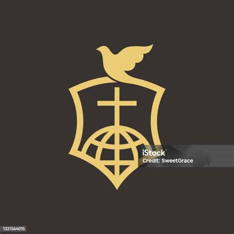 기독교 일러스트레이션 교회 로고 예수 그리스도와 비둘기의 십자가 영의 상징 0명에 대한 스톡 벡터 아트 및 기타 이미지 0명