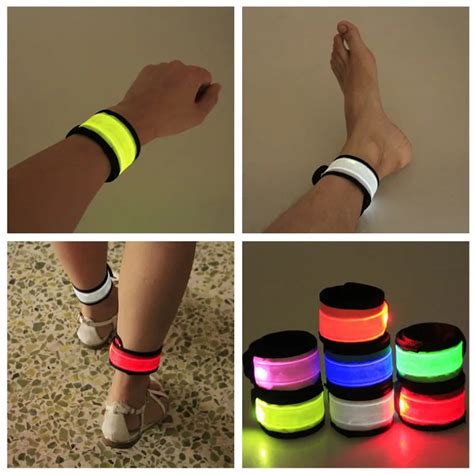 200pcs Nylon Led Sports Slap Wrist Strap Bands Wristband Light Flash