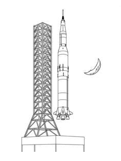 Saturn V Rocket Sheets Coloring Pages