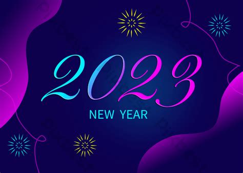 Festive Fireworks Bloom 2023 New Year Festival Background With Blooming