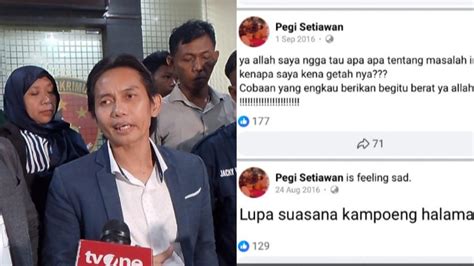 Status Facebook Pegi Setiawan Tiba Tiba Hilang Padahal Pengacara Sebut