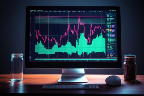 Premium Photo A Computer Monitor With A Graph On The Screen Monitor Screen Shows Growth Data